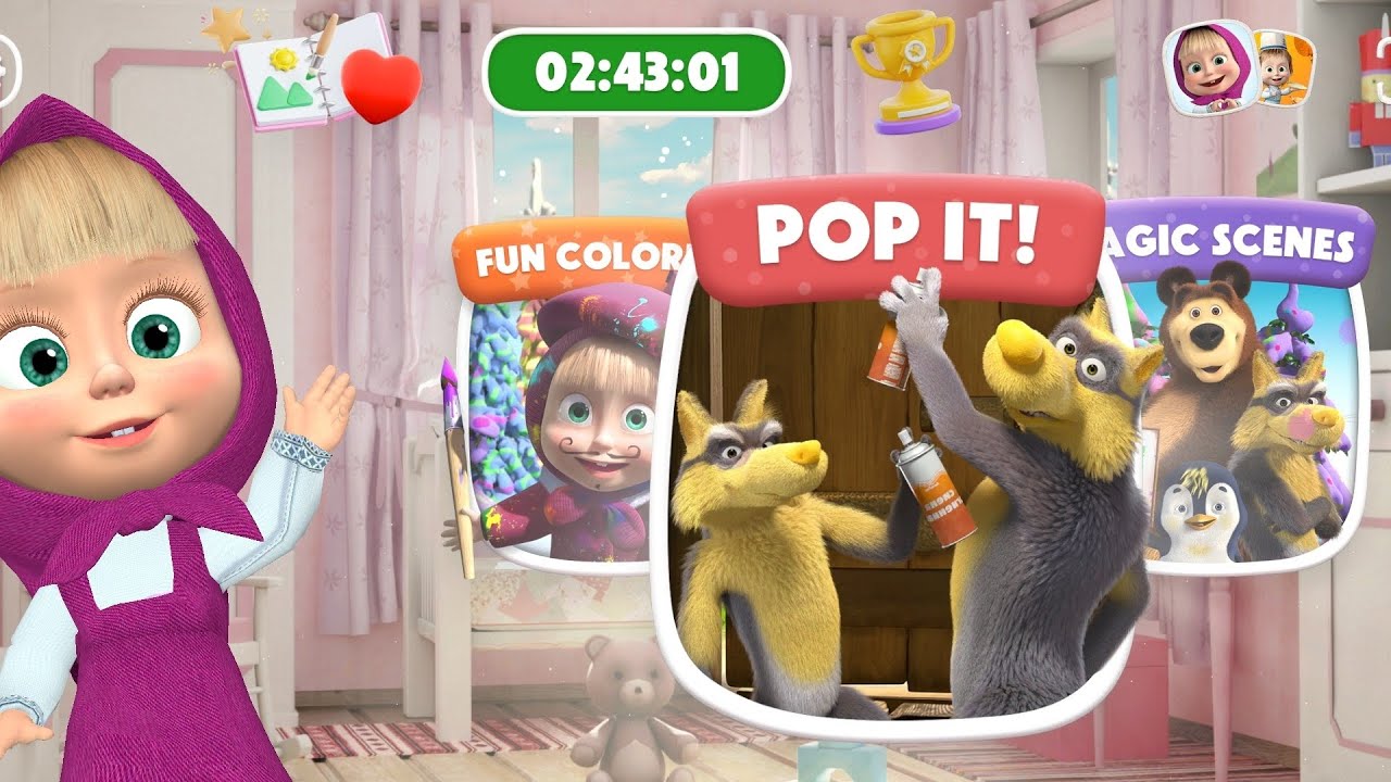 Masha and the Bear l POP IT GAME - YouTube