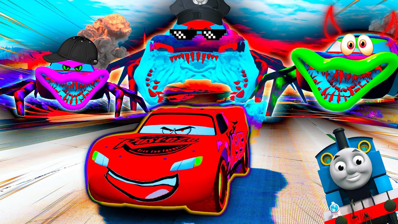 Adventures of Lightning McQueen and the Spider-Car Monsters Eaters ...