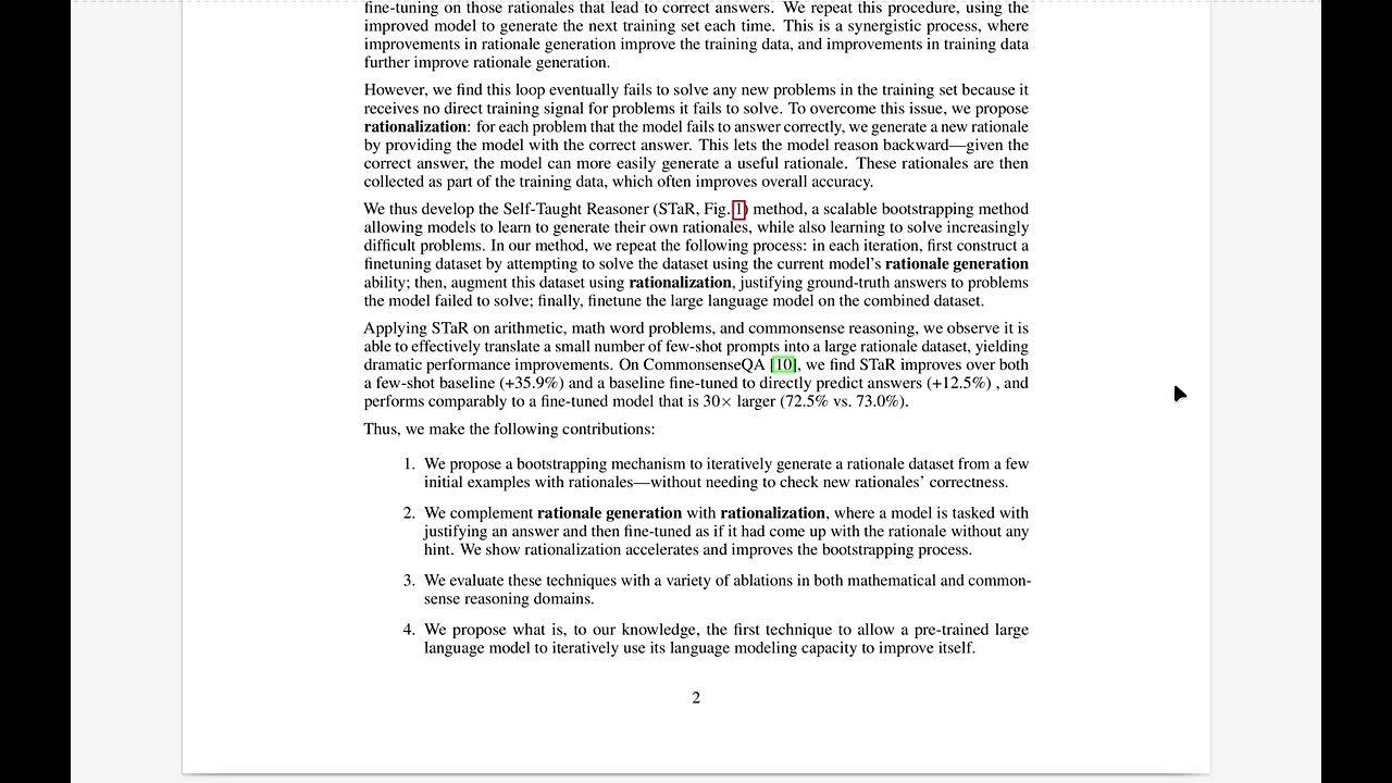 [Full paper read] STaR: Self-Taught Reasoner Bootstrapping Reasoning With Reasoning - YouTube