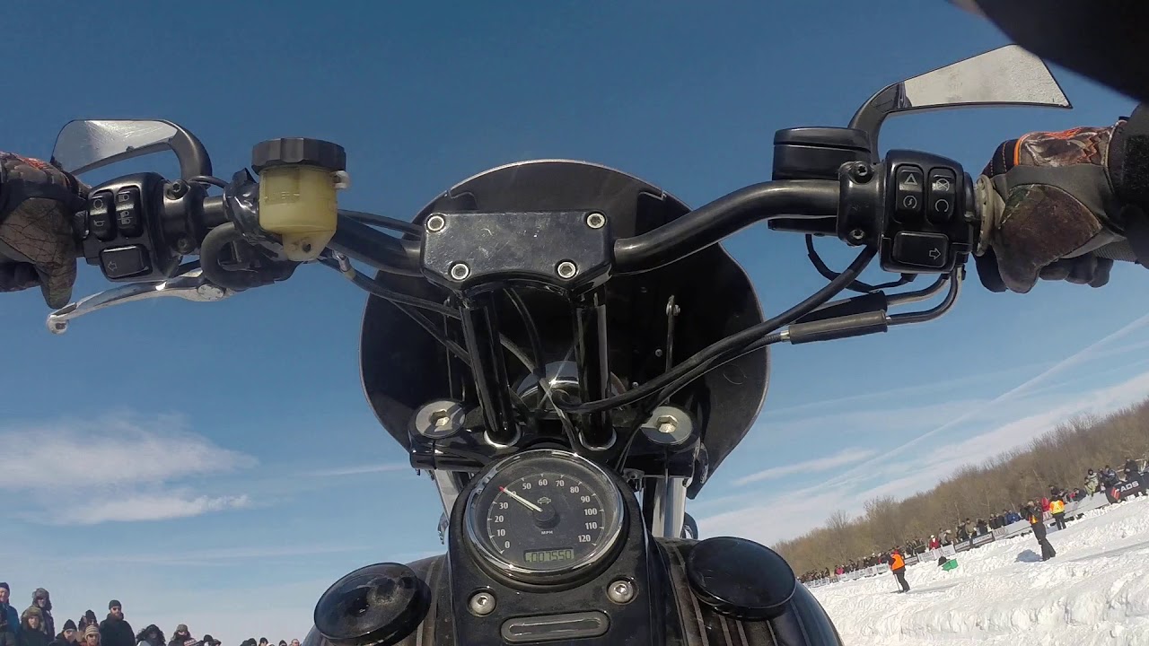 Dyna Harley-Davidson Wheelies On ICE - Rider POV ! - YouTube