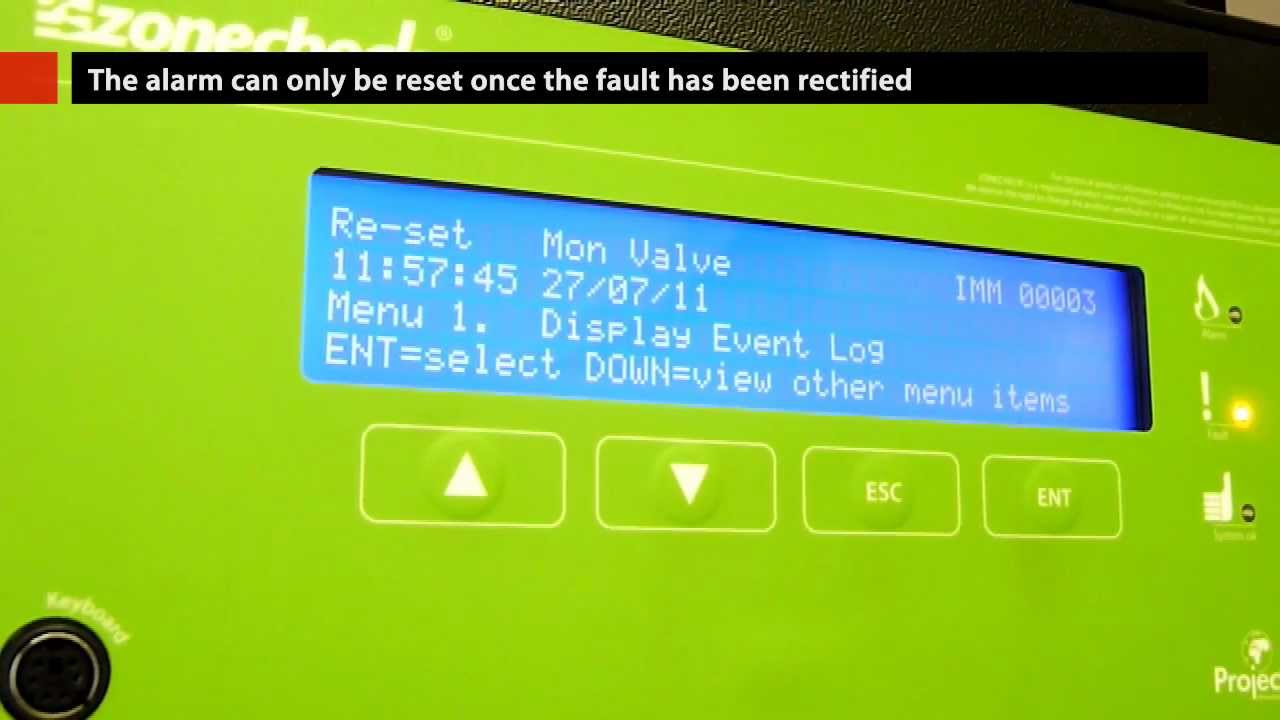 Resetting an Alarm Condition (Zonecheck Addressable) - YouTube
