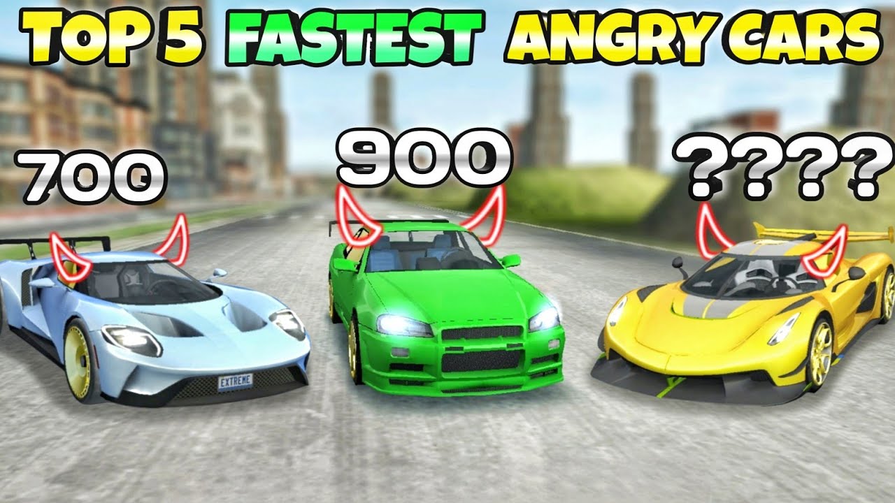 Top 5 fastest angry cars😱|| part 2||Extreme car driving simulator🔥 ...