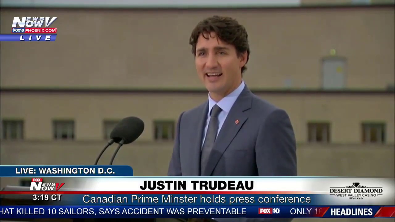 FNN 10/11/17: Justin Trudeau Press Conference in D.C., Trump Speech on ...