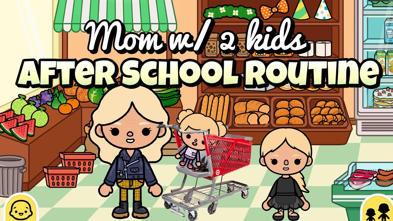 Mom w/ 2 Kids After School Routine 👩‍👧‍👧🩰| Toca life world - YouTube