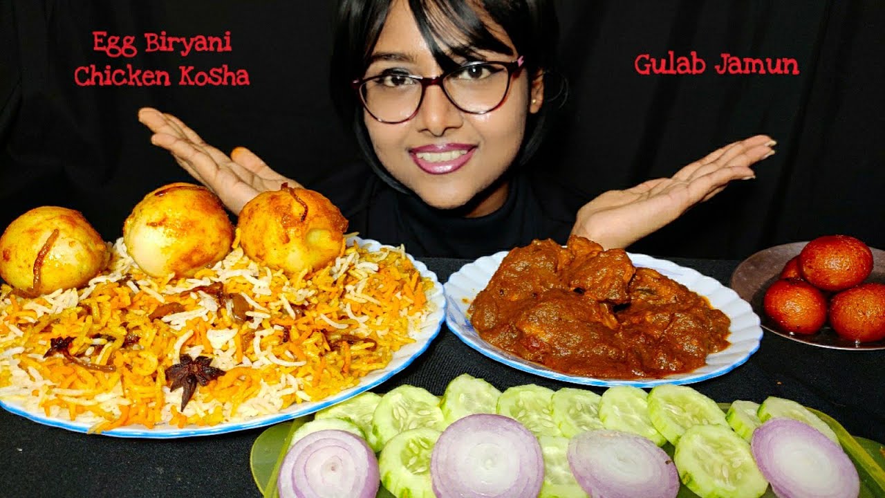Eating Egg Biryani, Chicken Kosha, Gulab Jamun | Big Bites | Biryani ...