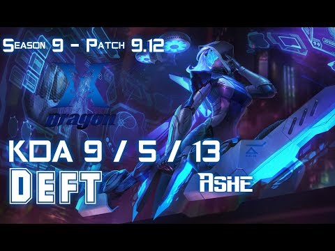 KZ Deft ASHE vs LUCIAN ADC - Patch 9.12 KR Ranked - YouTube