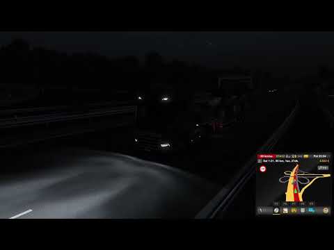 Daf ile Nürnberg'den Mannheim'e rahat güzel bir gece yolculuğu / Euro Truck Simulator 2