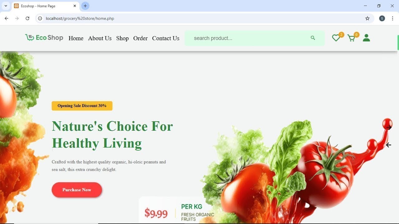Part 3: Responsive Grocery E-Commerce Website Using HTML CSS JS PHP ...