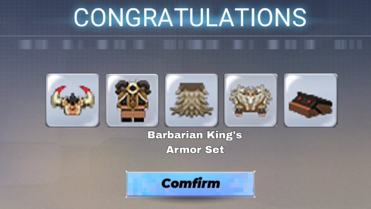 Finally! "BARBARIAN KING'S ARMOR SET" Is Complete | Skyblock Blockman ...