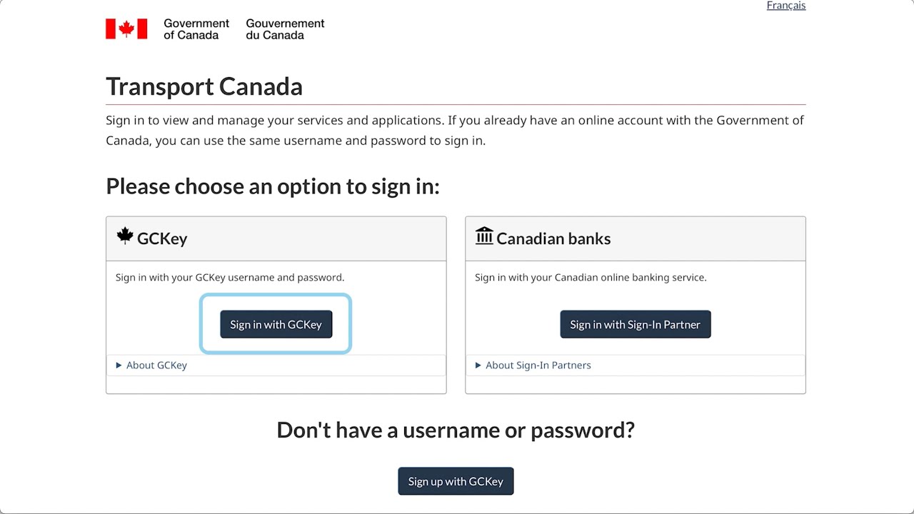 Sign-in process on the Transportation Security Services (TSS) platform ...