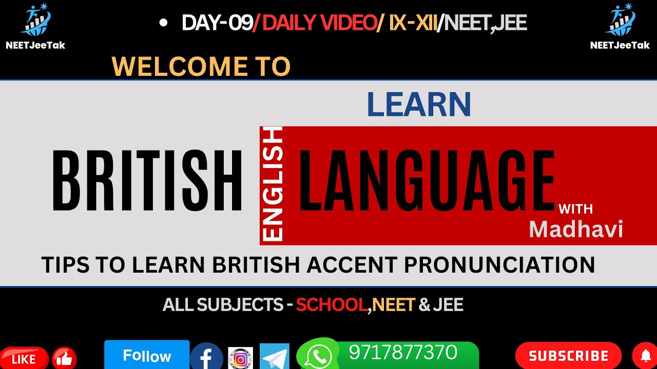 HOW TO LEARN BRITISH LANGUAGE WITH PRONUNCIATION PRACTICE/DAY 09. - YouTube