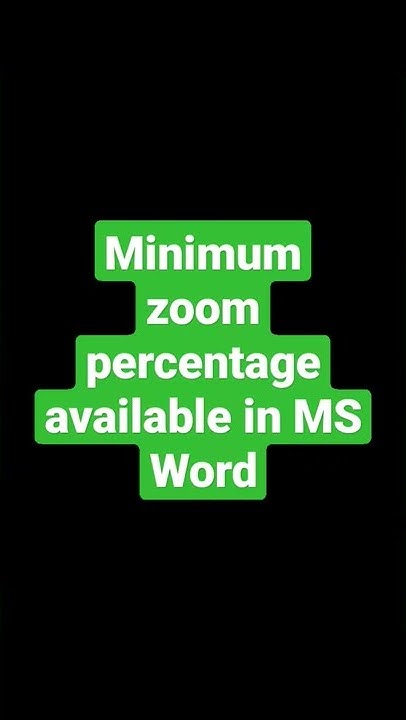 Minimum zoom percentage available in MS Word - YouTube