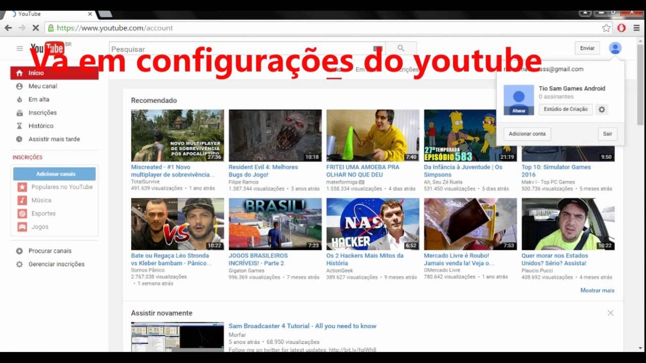 Como Mudar O Nome Do Seu Canal No Youtube 2016 Youtube