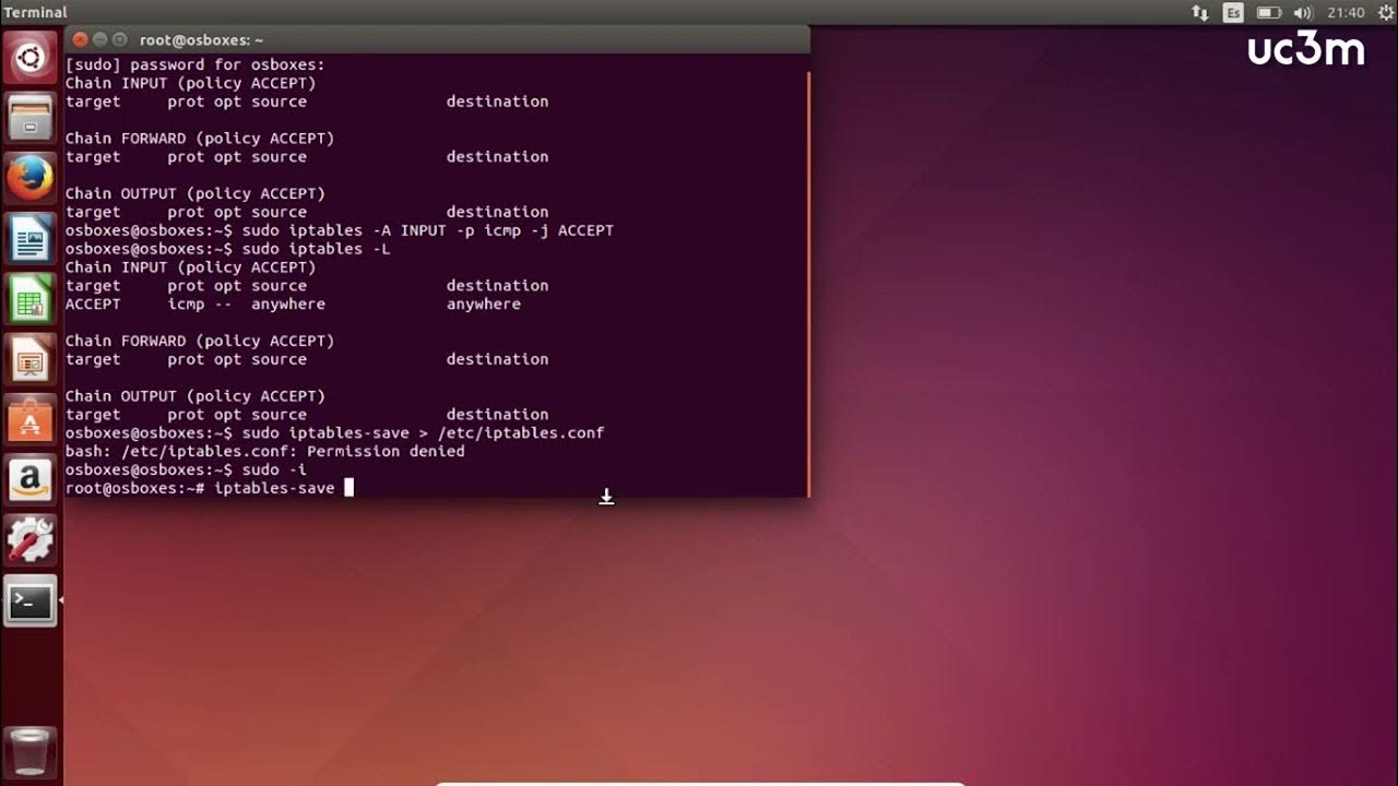 44 - IPTABLES reglas IPTABLES reglas de almacenamiento - YouTube