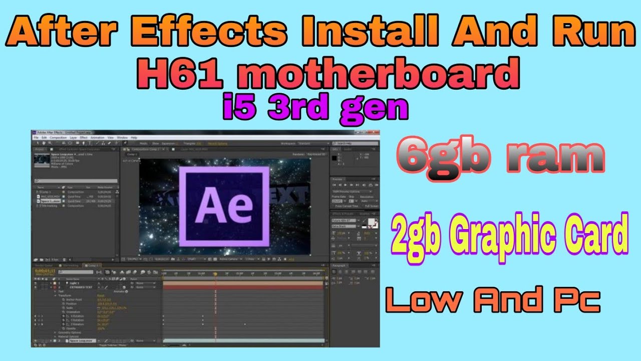 HOW TO INSTALL AND RUN AFTER EFFACTS IN LOW AND PC 2022 | Technical ...