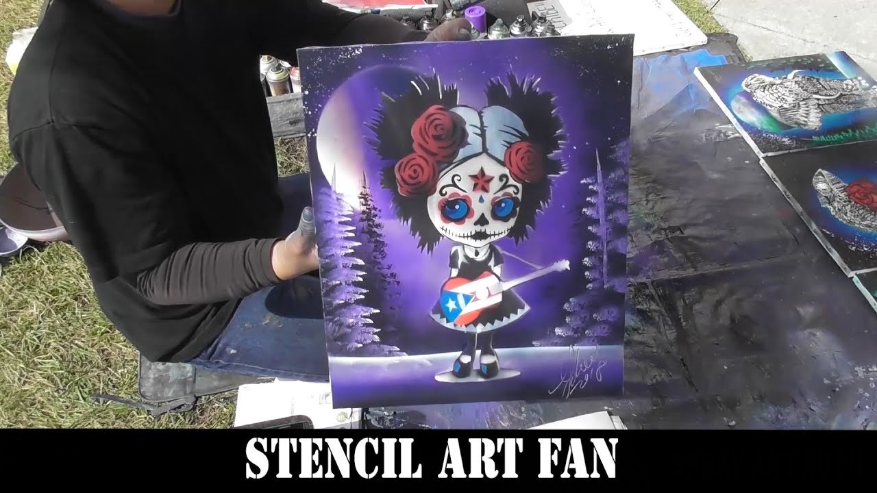 Catrina (STENCIL ART) - YouTube