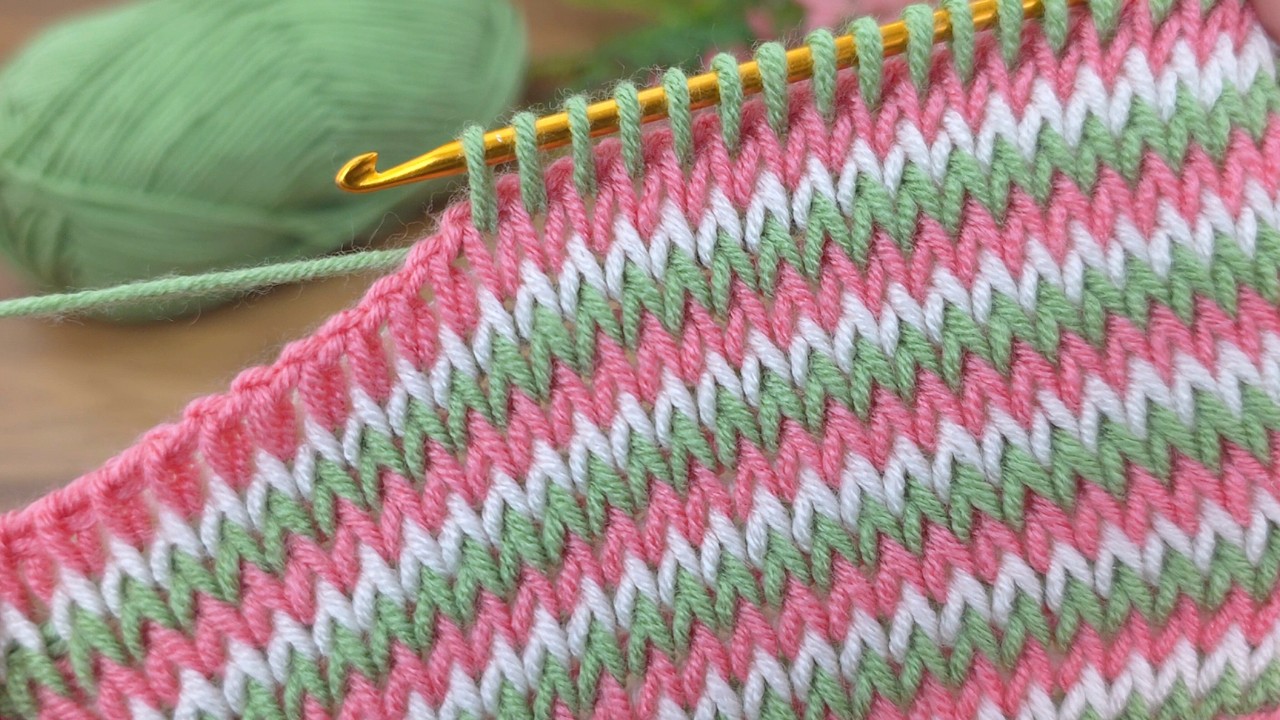 🔥 Tunisian Crochet Colorwork Stitch | So Easy & Stunning #crochet - YouTube