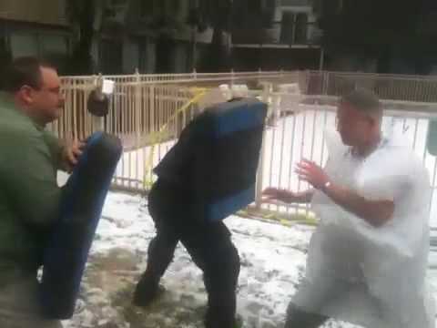 Bob gets sprayed with OC in training class - YouTube