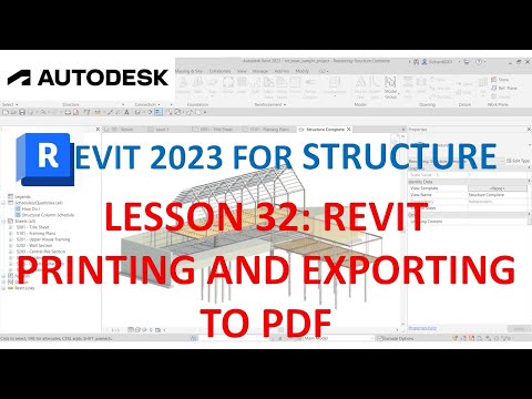REVIT 2023 STRUCTURE: LESSON 32 - REVIT PRINTING AND EXPORTING TO PDF - YouTube