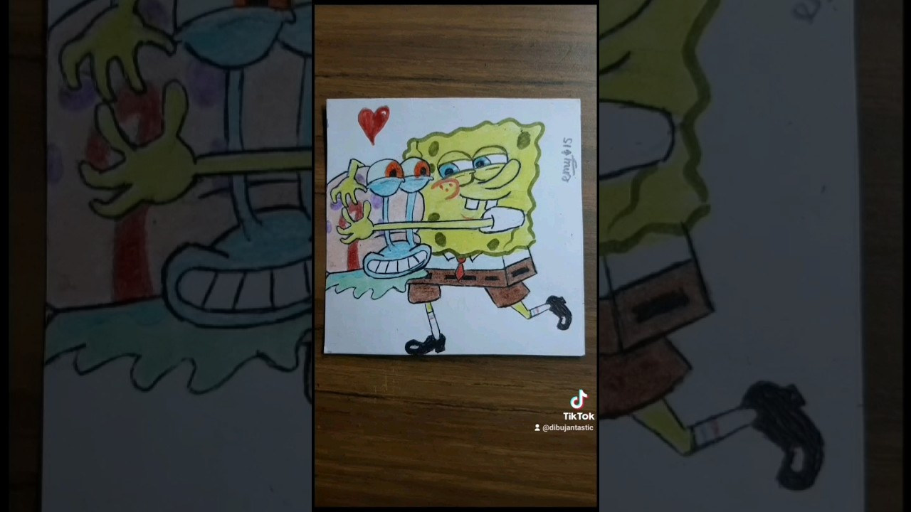 Dibuja a BOB ESPONJA Y GARI Abrazándose 🌴 🧽 #drawing #howtodraw # ...