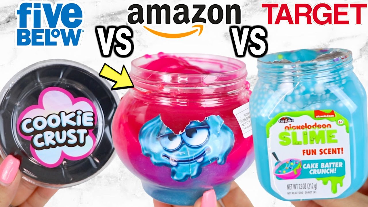 NEW Amazon VS Five Below VS Target Slime Review! - YouTube