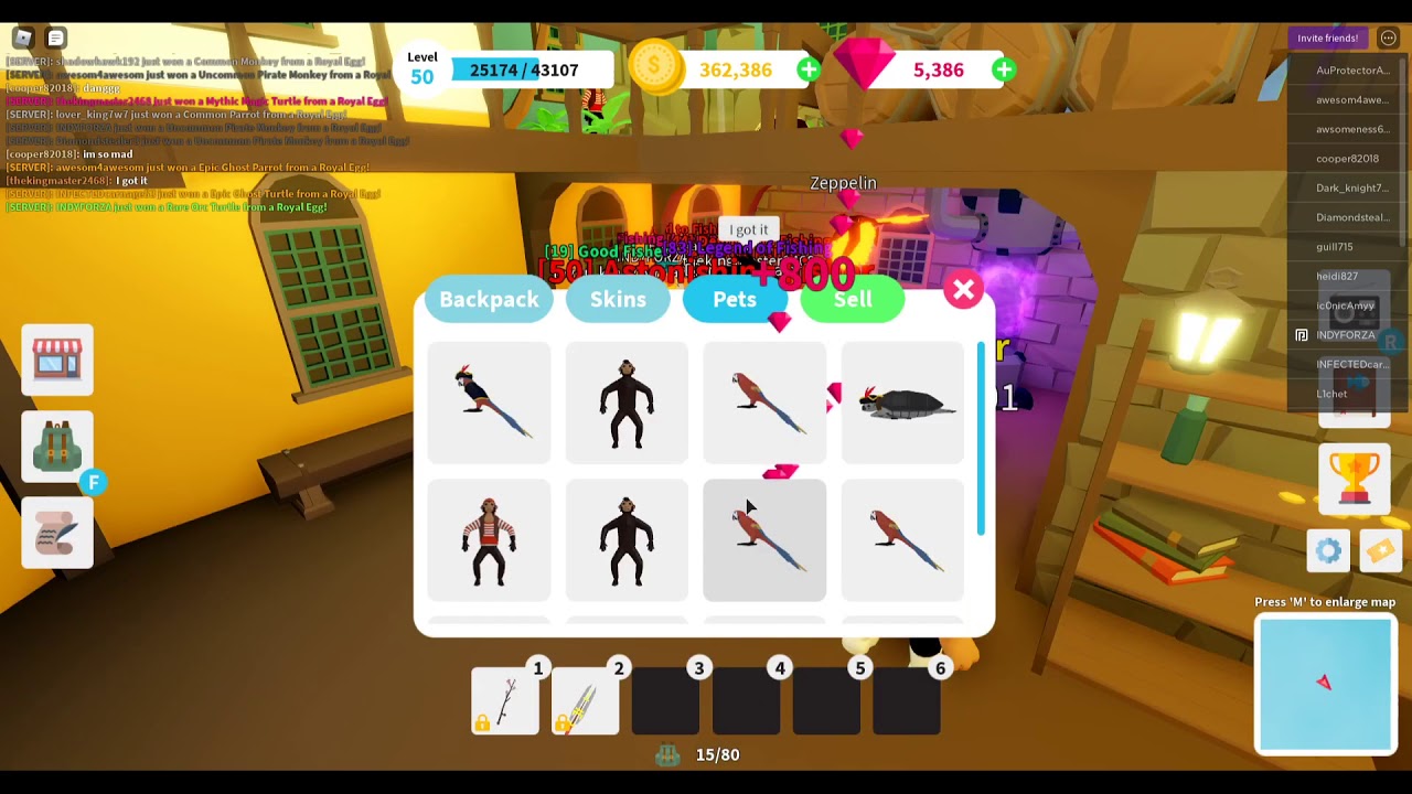 ROBLOX Fishing Simulator: Pets Update! [Pets no longer sell for gems ...