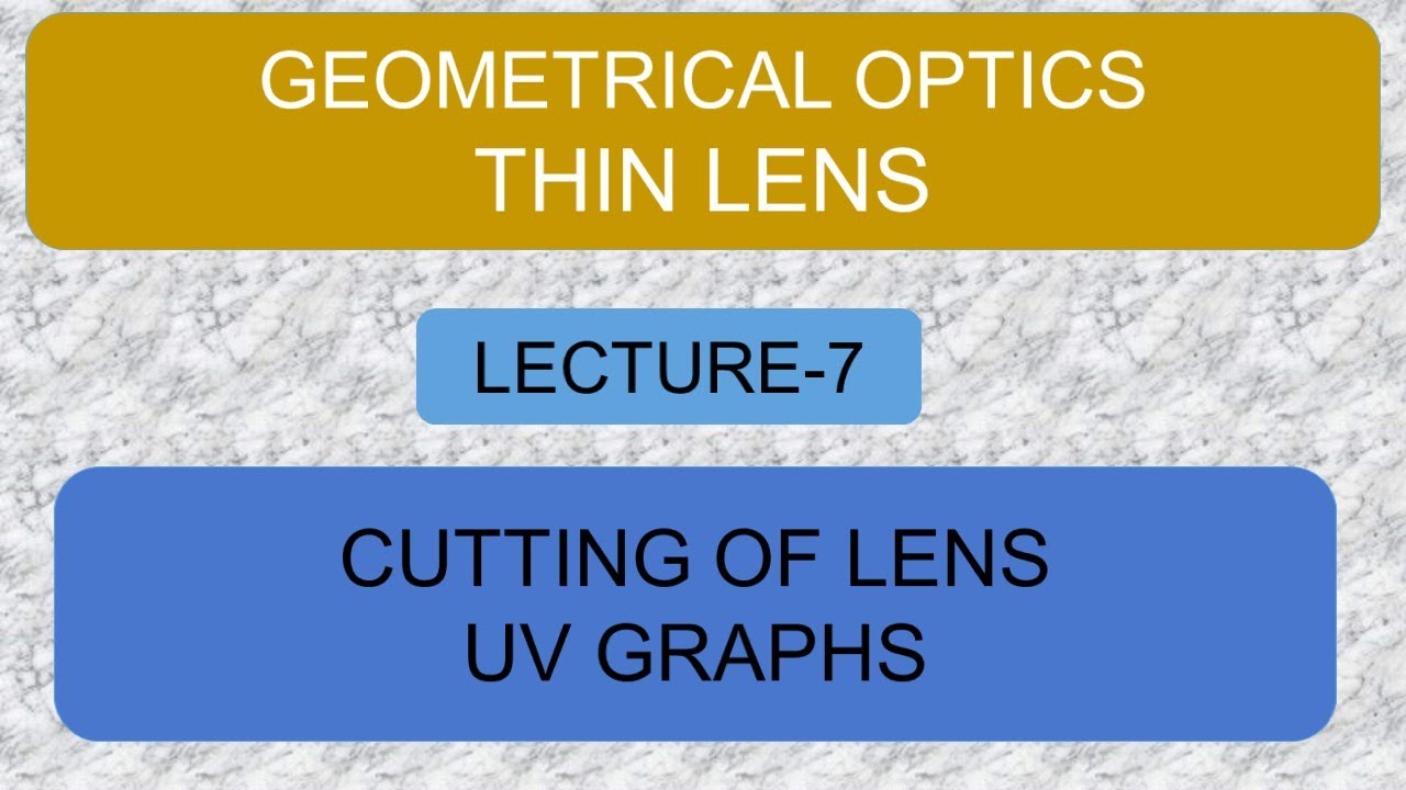 Lens | Lecture 7 | Cutting of Lenses | v vs u graphs - YouTube