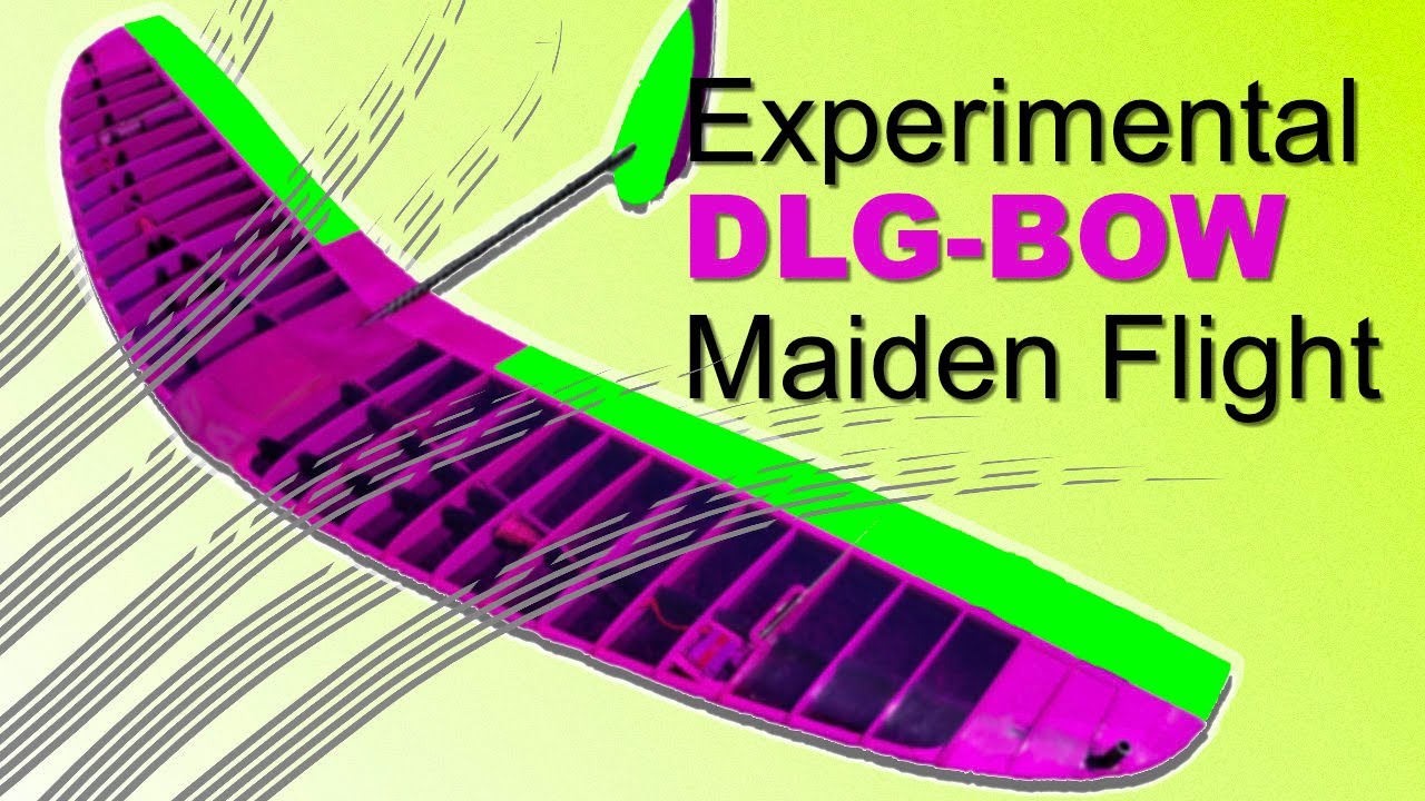 DLG-Bow maiden flight - Experimental flying wing rc plane for discus ...