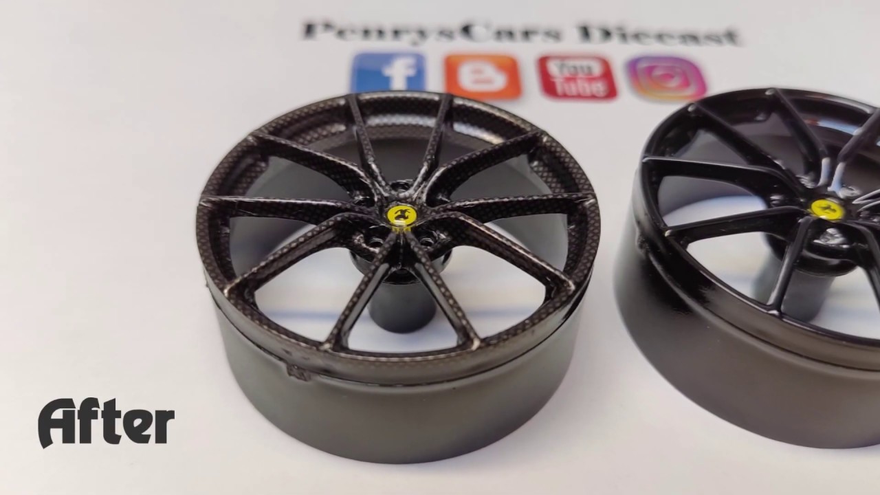Carbon wheel Ferrari 488 Pista 1/12 Scale - YouTube
