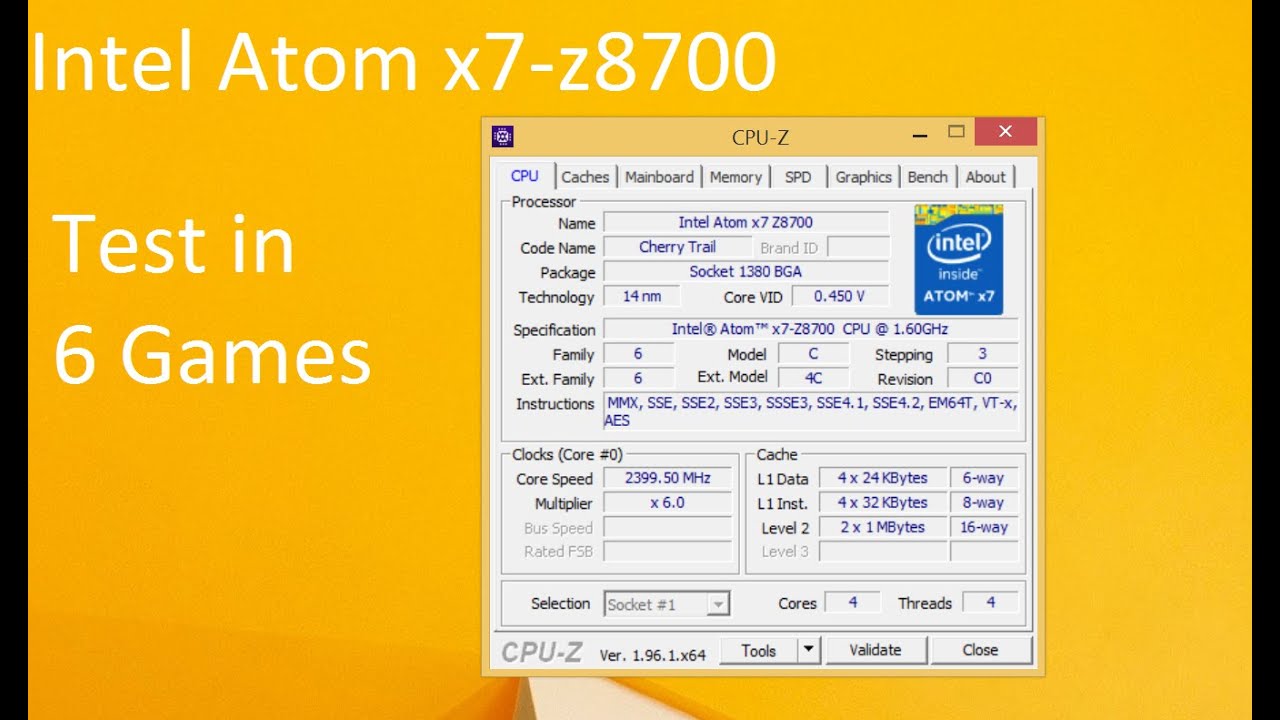 Intel Atom x7-z8700 - Benchmark in 5 Games - YouTube
