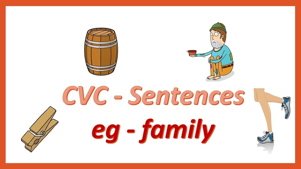 Phonics : CVC Sentences - eg Family - 10 Sentences in 3 Minutes - YouTube