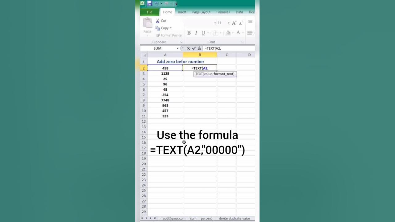 How To Add Zero Before Number Excel Interview Shorts Computertech001 Excel Formula Ms