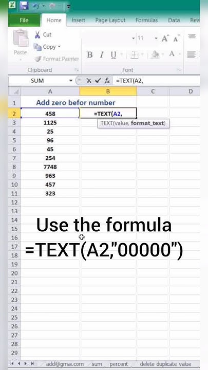 How To Add Zero Before Number Excel Interview Shorts Computertech001 Excel Formula Ms