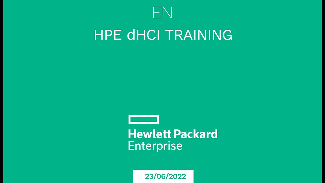 HPE dHCI training - YouTube
