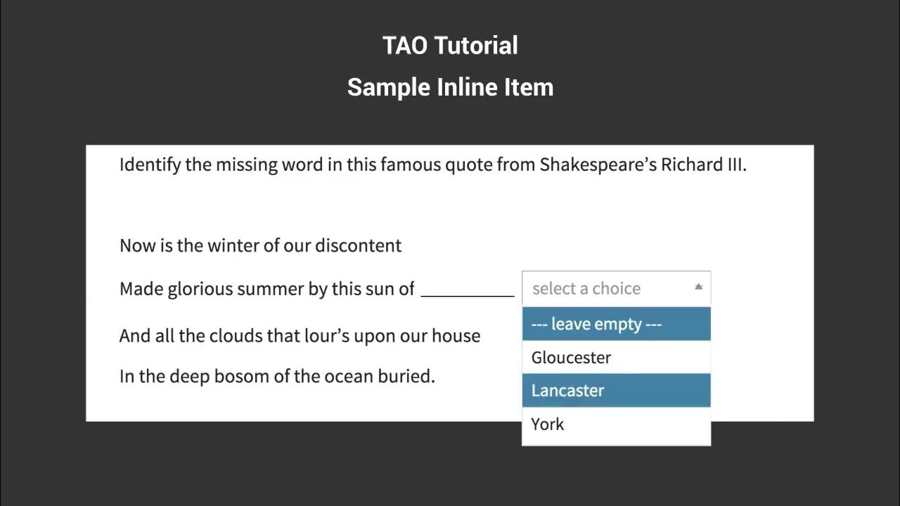 Creating an Item with an Inline Choice or a Text Entry Interaction ...