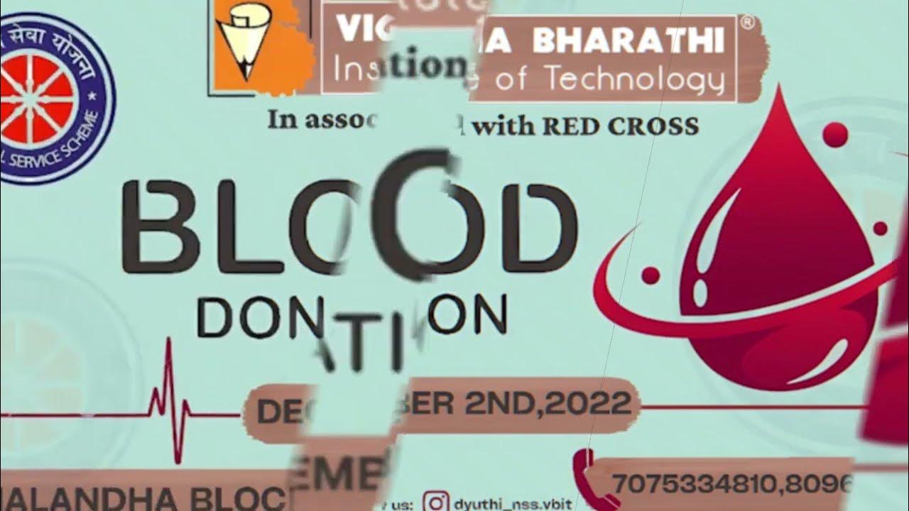 Dyuthi NSS VBIT, conducted a Blood Donation Camp in association with the Red Cross | VBIT - YouTube
