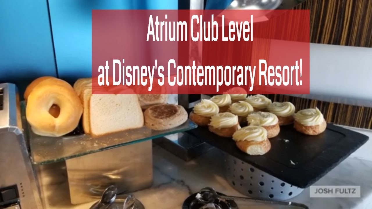 Disney's Contemporary Resort: Atrium Club Level Lounge Offerings - YouTube