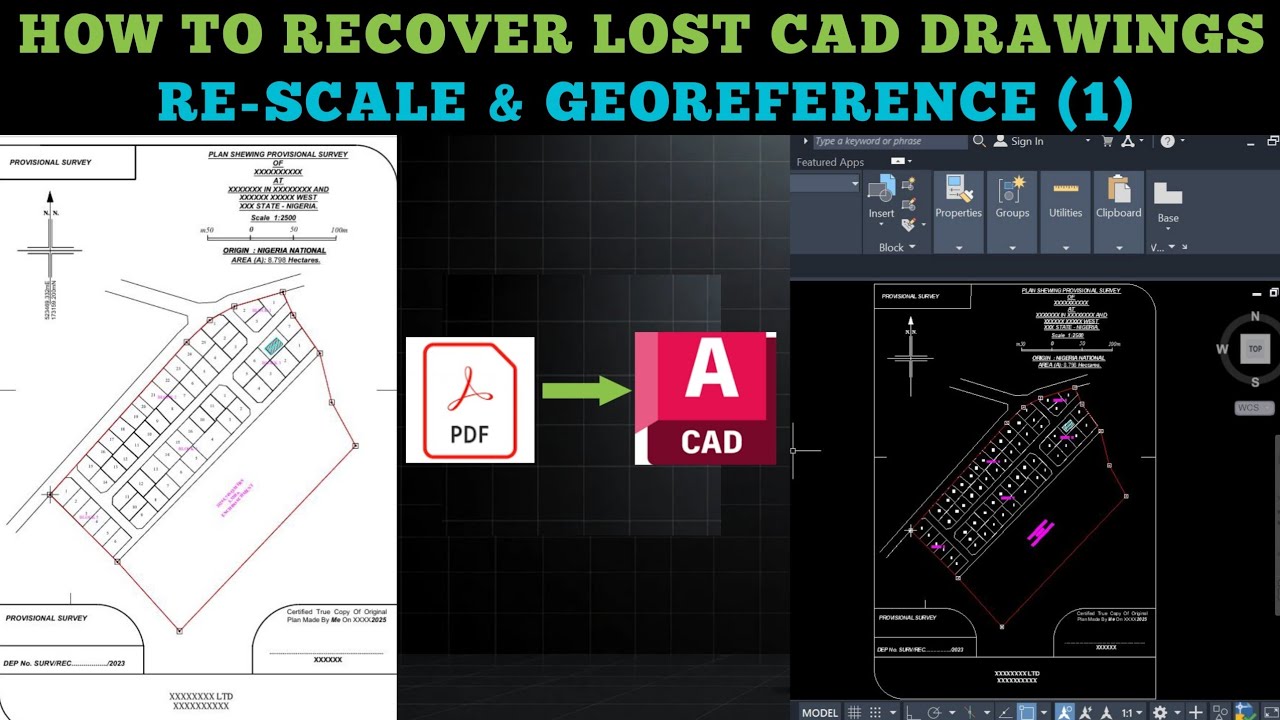 How to RECOVER MISSING CAD DRAWING From PDF File || Re-Scale ...