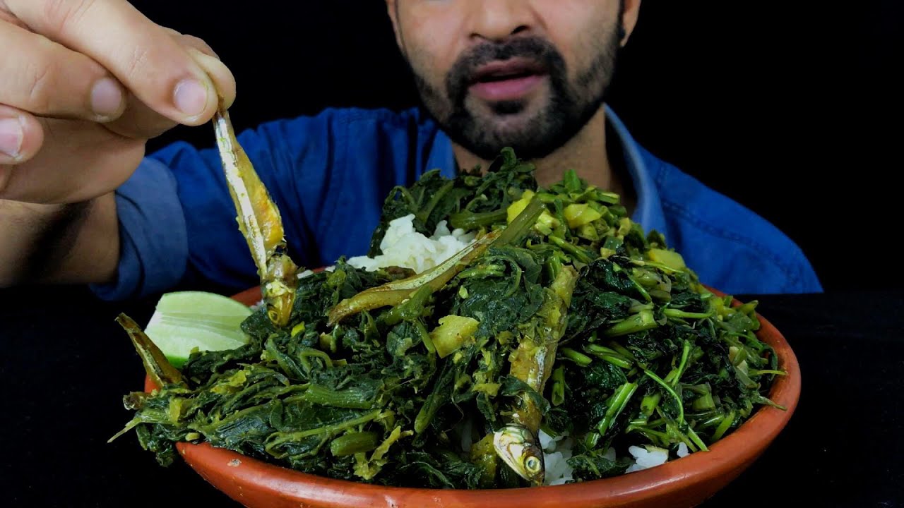 LAU PATA DIYE SHUTKI MACHER RANNA | EATING SHOW,LAU PATA CHELA SHUTKI ...