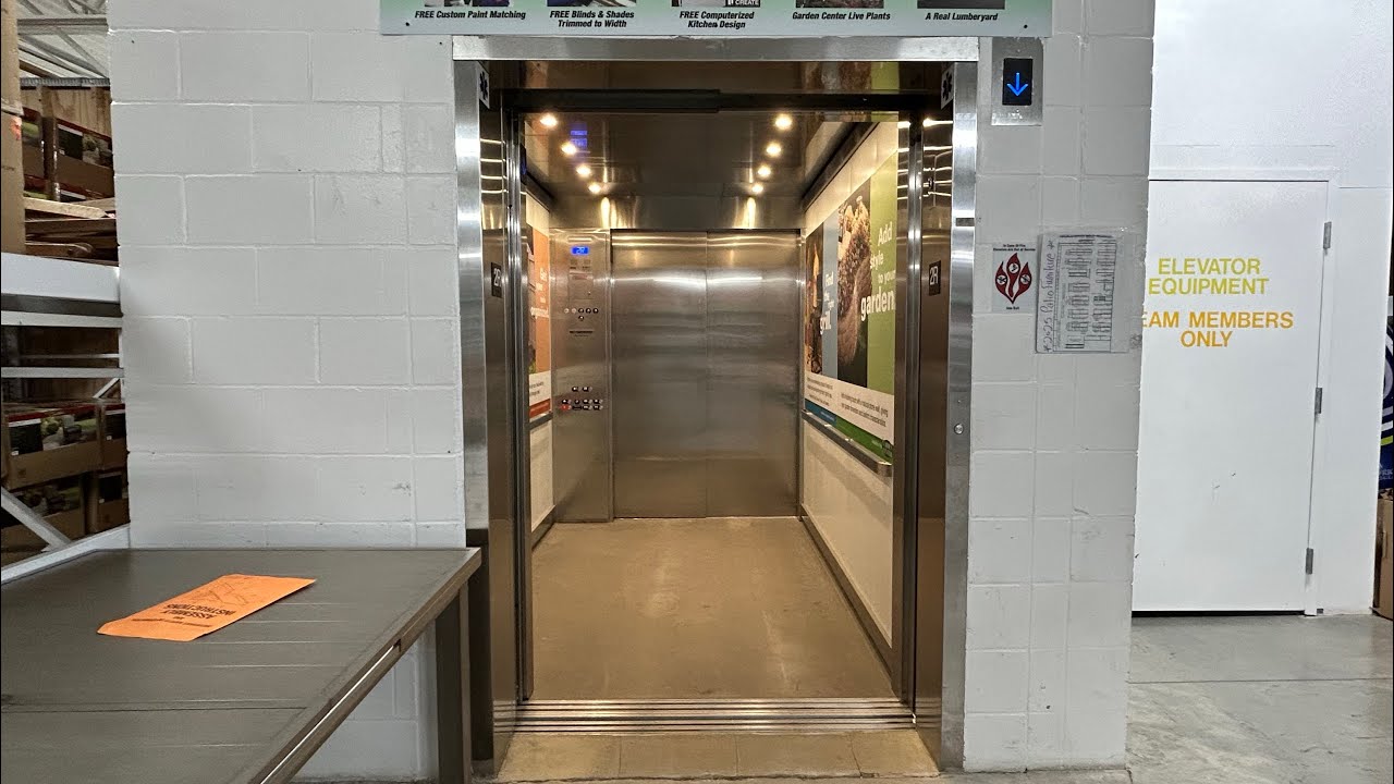 Epic Motor! Otis Hydraulic Elevator at Menards - Kent, OH - YouTube