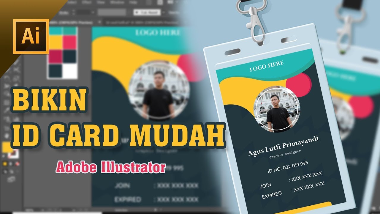 Adobe Illustrator Tutorial Indonesia : membuat id card mudah - YouTube