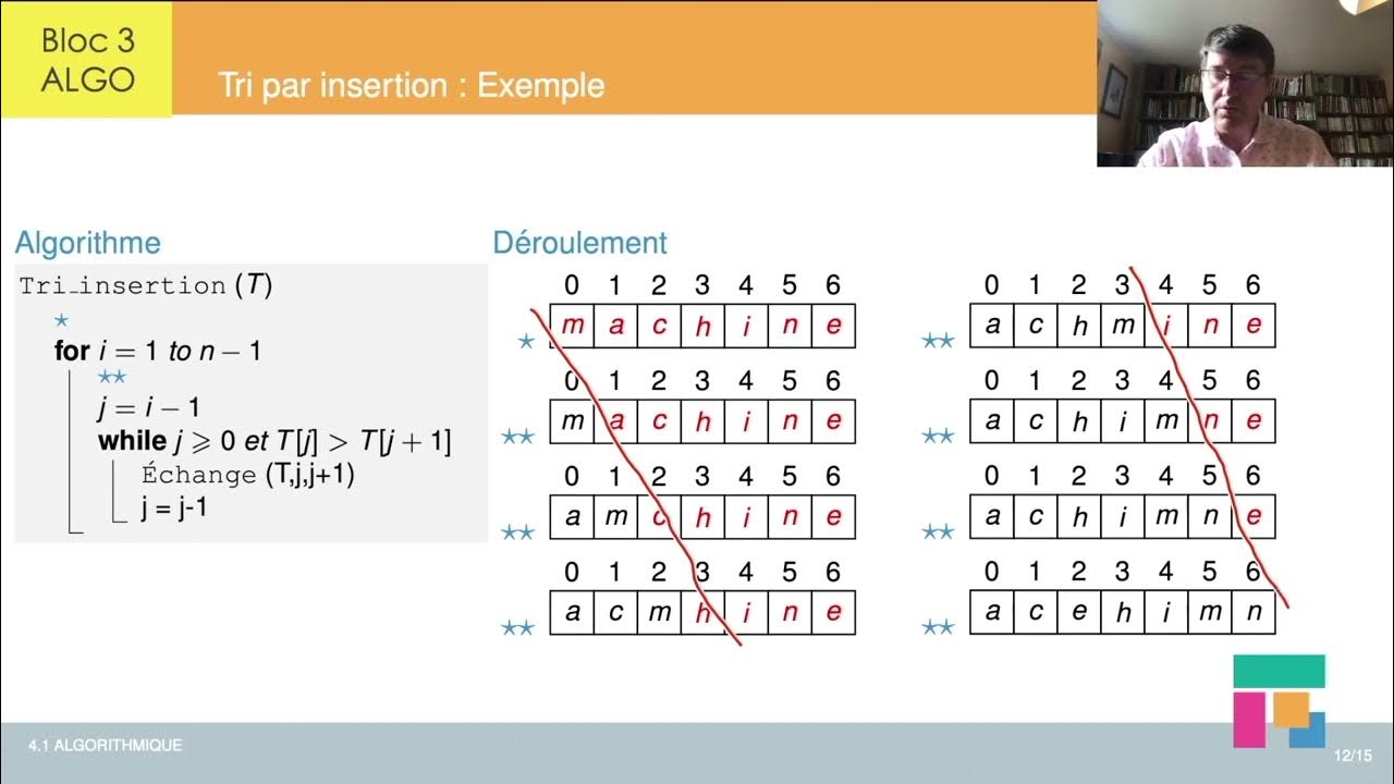 Le problème du tri 6/7 : le tri par insertion (preuve, complexité ...