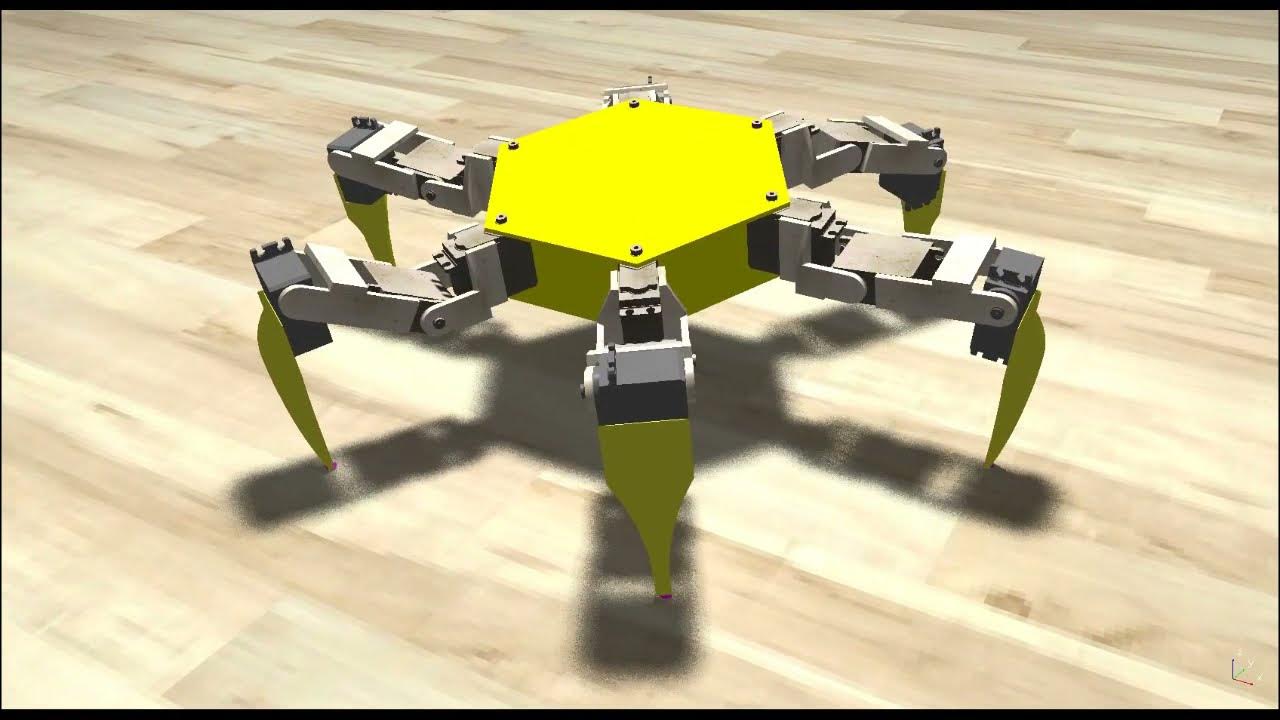 Robot Simulator CoppeliaSim: Hexapod Gait - YouTube