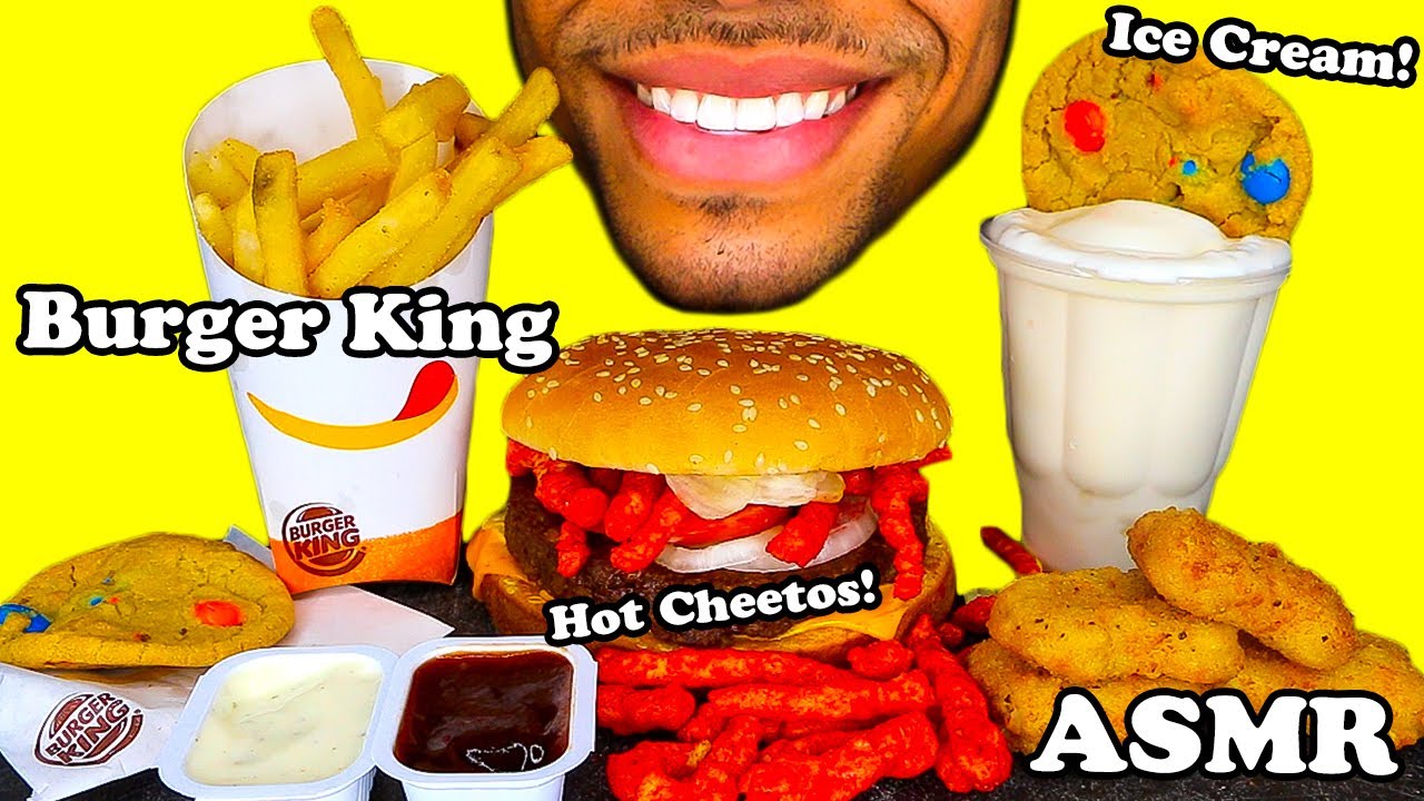 ASMR BURGER KING IMPOSSIBLE WHOPPER CHEETOS NUGGETS ICE CREAM COOKIE ...