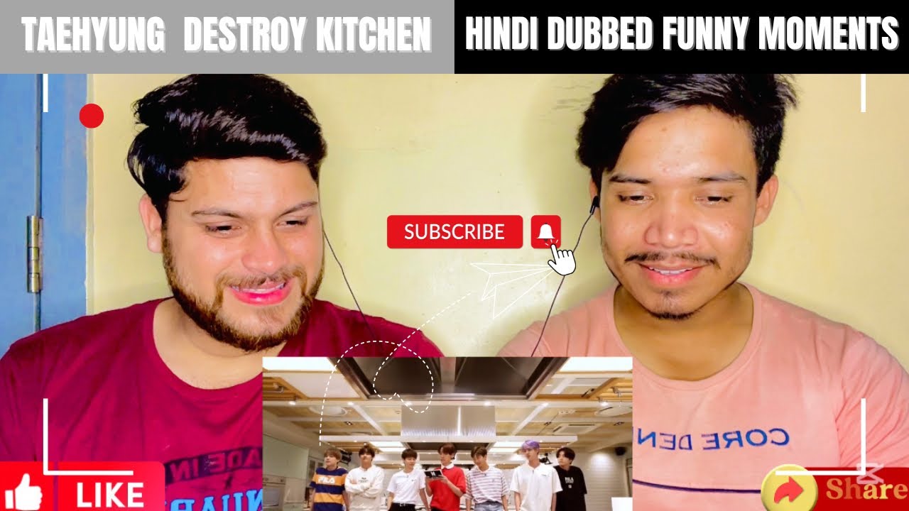 BTS Destroy kitchen 🤯🧑‍🍳🥘 // Taekook cooking together | Hindi dubbing ...