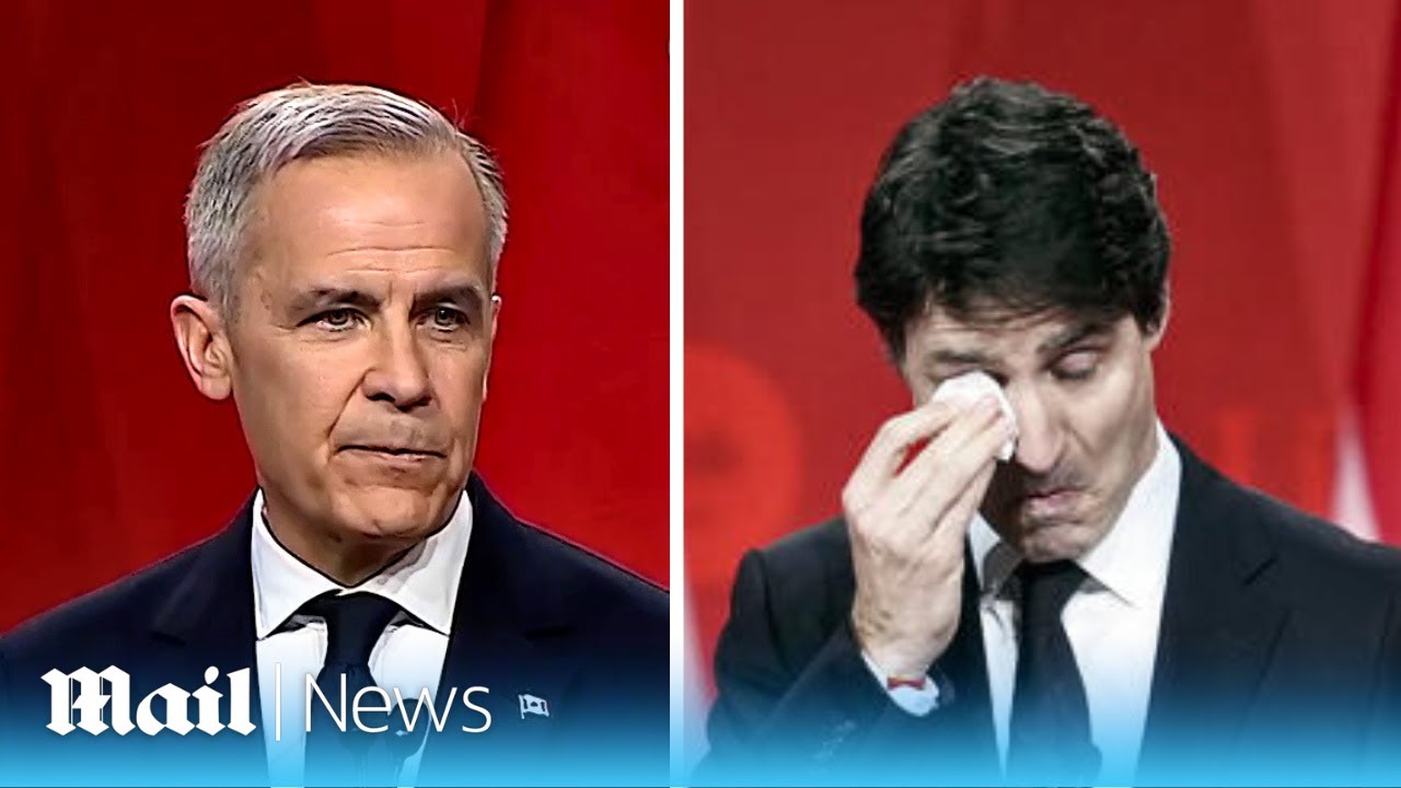 Justin Trudeau weeps during farewell speech as Canada's new PM Mark ...