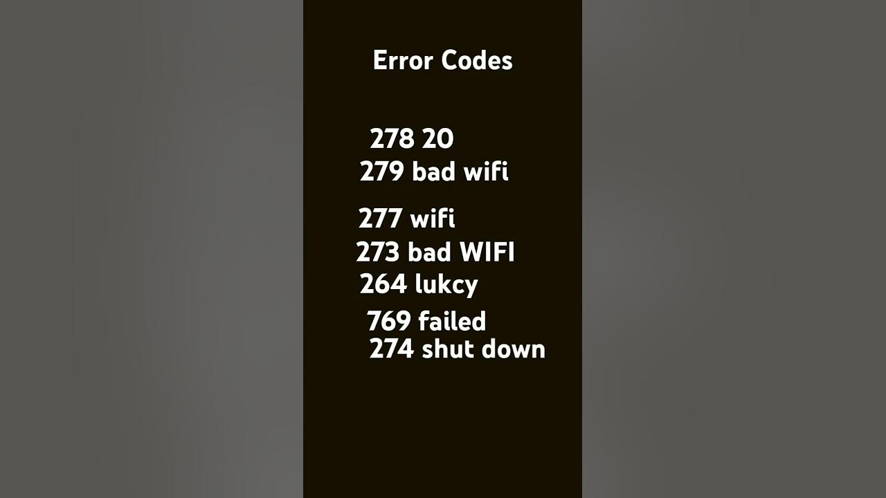 Error codes - YouTube