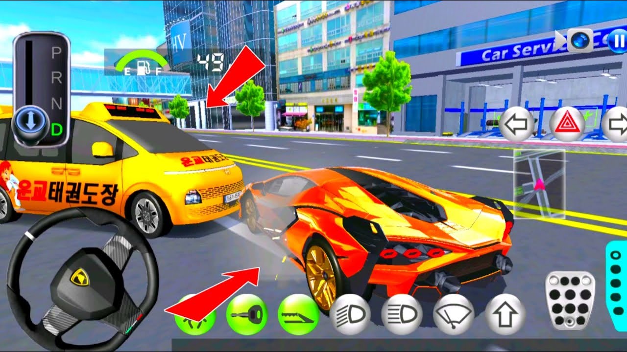 Accident of yellow car with golden car at the beginning of driving ...