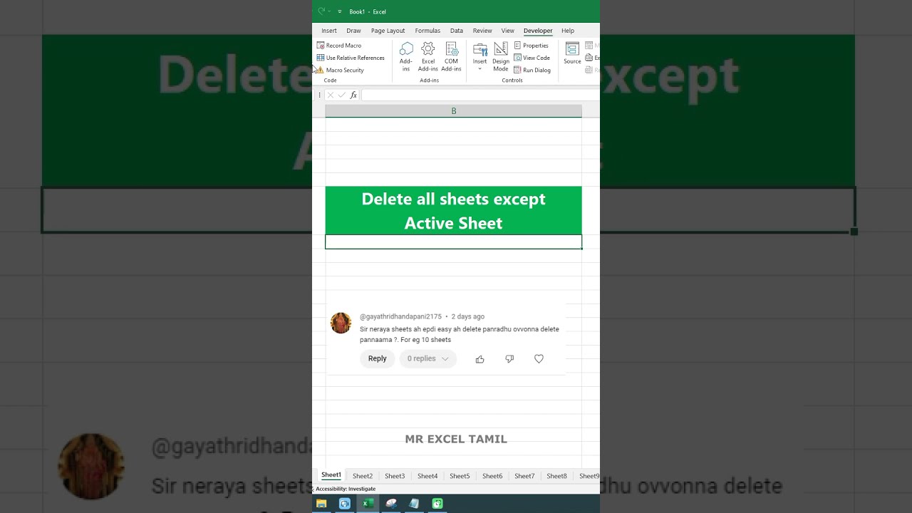 Delete All Sheets Except The Active One In Excel Quick Tutorial YouTube Delete All Sheets Except The Active One In Excel Quick Tutorial YouTube