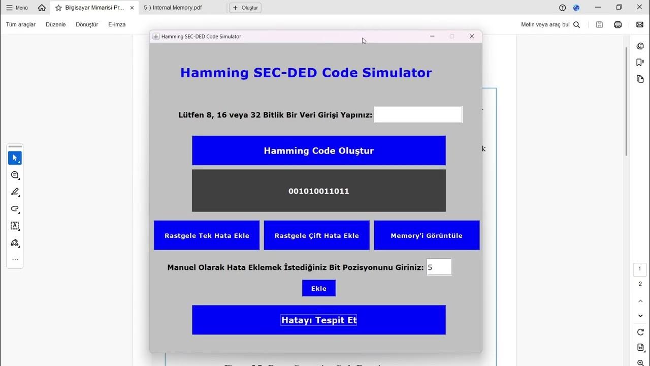 Bilgisayar Mimarisi - Hamming SEC-DED Code Simulator - YouTube